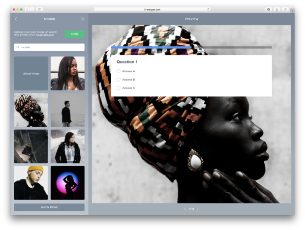 Add free Unsplash images to all your Enalyzer surveys | Know Better